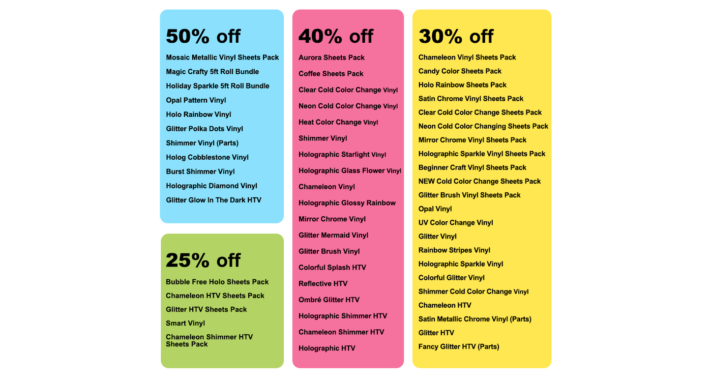 High Quality Craft Vinyl - Cutting Vinyl – TeckwrapCraft