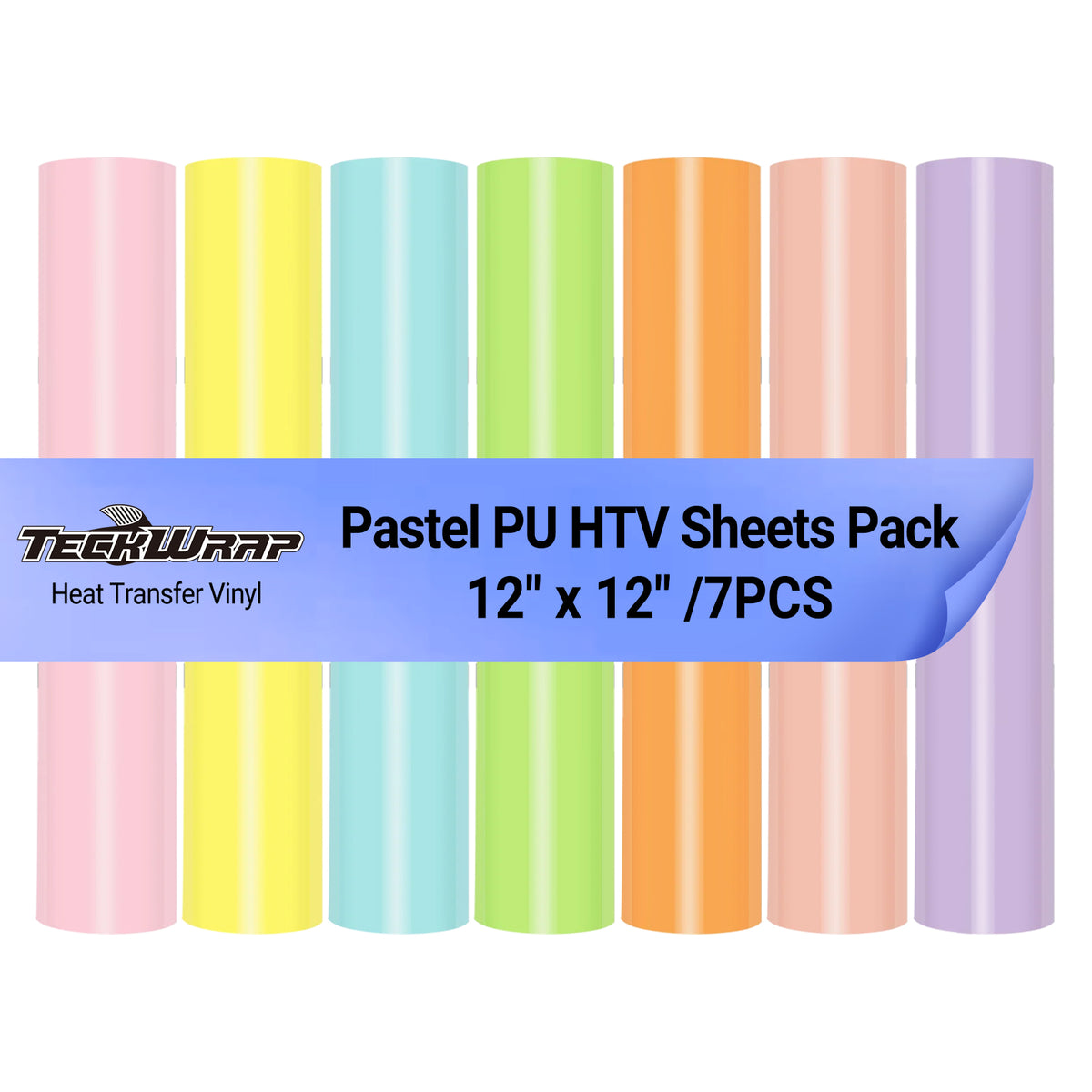 Pastel PU HTV Sheets Pack (7 PCS)– TeckwrapCraft