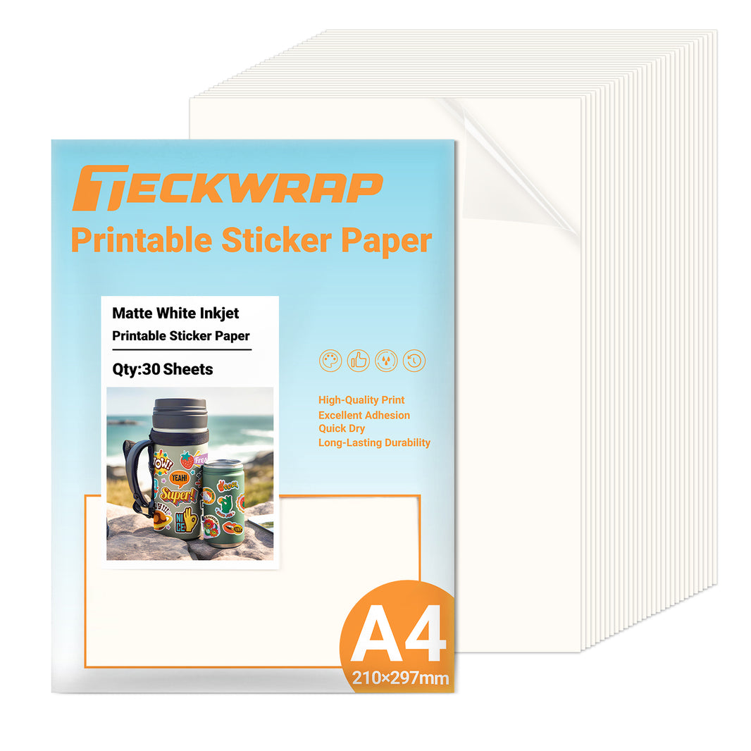 Inkjet Printable Sticker Paper 30 Sheets – TeckWrapCraft
